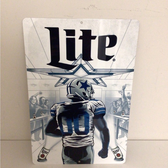 miller lite | Accents | Dallas Cowboys Miller Lite Nfl Metal Beer ...